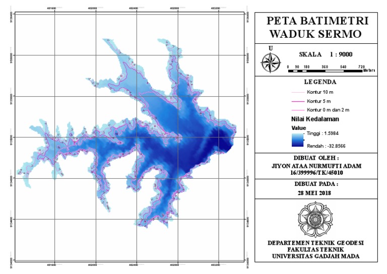 Peta Batimetri Waduk Sermo | PDF