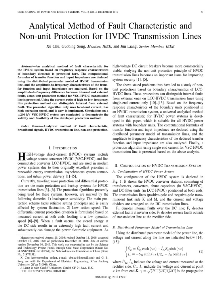 Analytical Method of Fault Characteristic and Non-Unit Protection For ...
