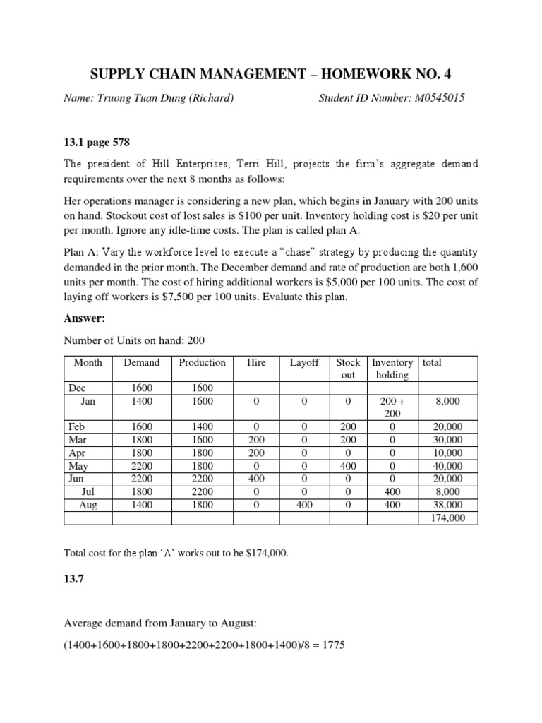 SUPPLY CHAIN HOMEWORK | PDF | Industries | Business