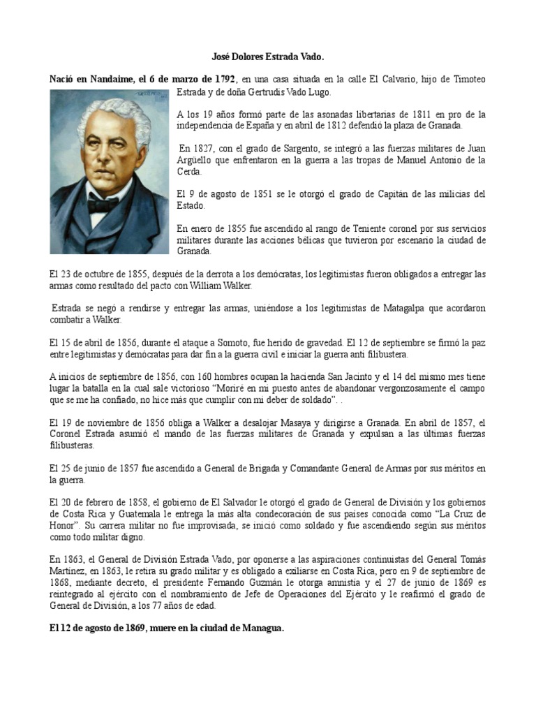 José Dolores Estrada Vado | PDF | Militar | Conflictos