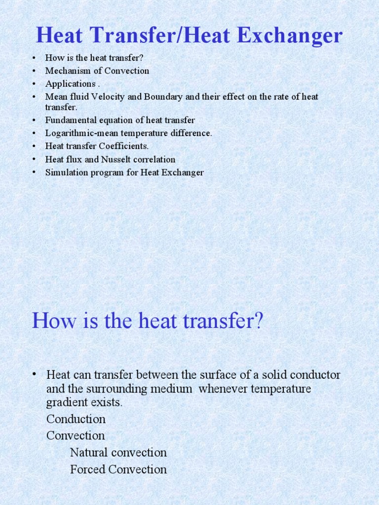 Heat Exchanger Lecture | PDF | Heat Transfer | Convection
