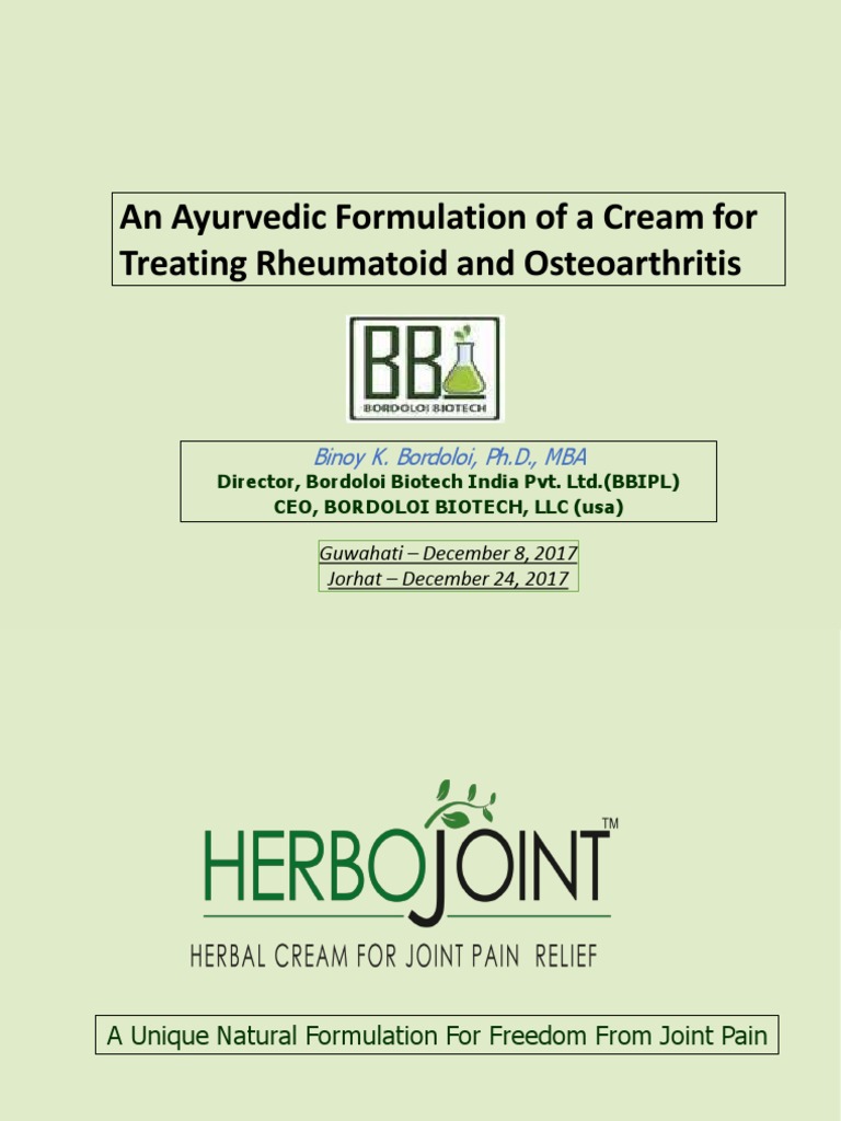 The Best Herbal Joint Pain Relief Cream - Herbojoint | PDF | Arthritis ...