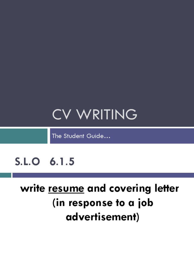 CV Writing: The Student Guide | PDF | Résumé | Behavior Modification