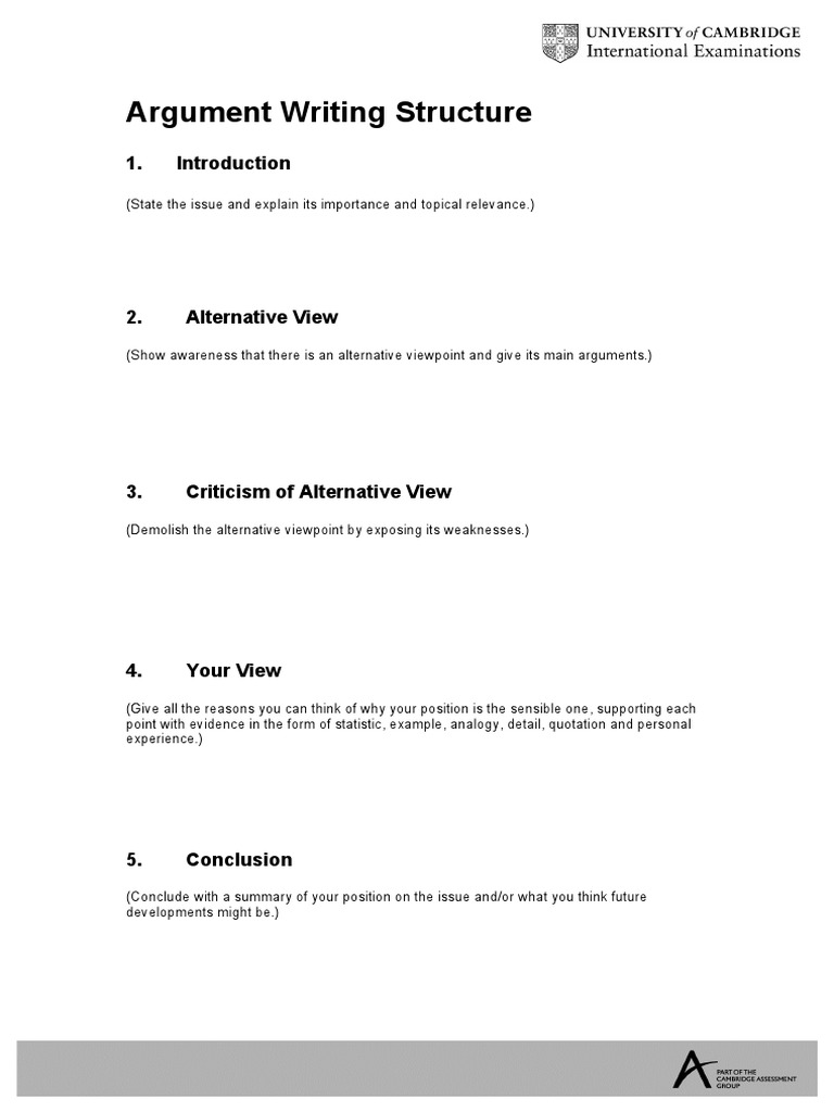 Argument Writing Pdf Career Growth Science Mathematics