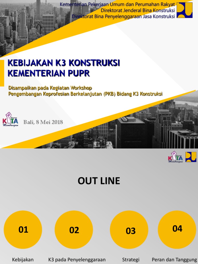 CPD Ahli K3 Konstruksi 08 01 Kebijakan K3 | PDF