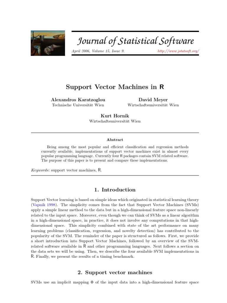 Support Vector Machine in R Paper | PDF | Support Vector Machine | Statistical Classification