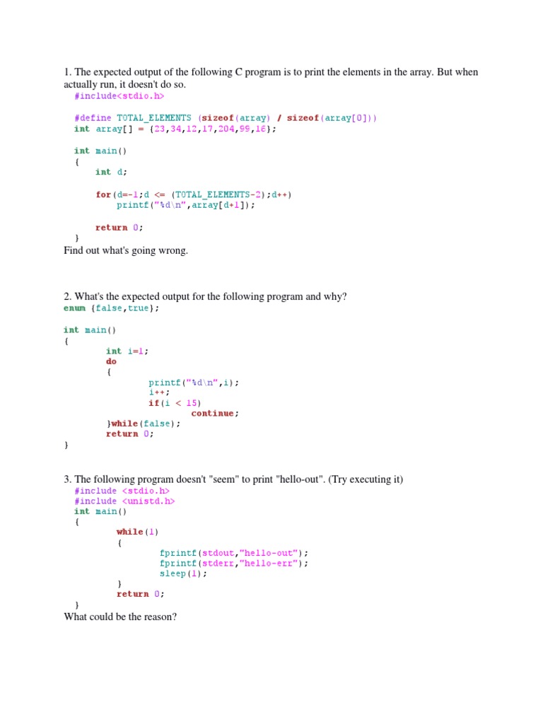 C Puzzles | PDF | Computer Programming | Software