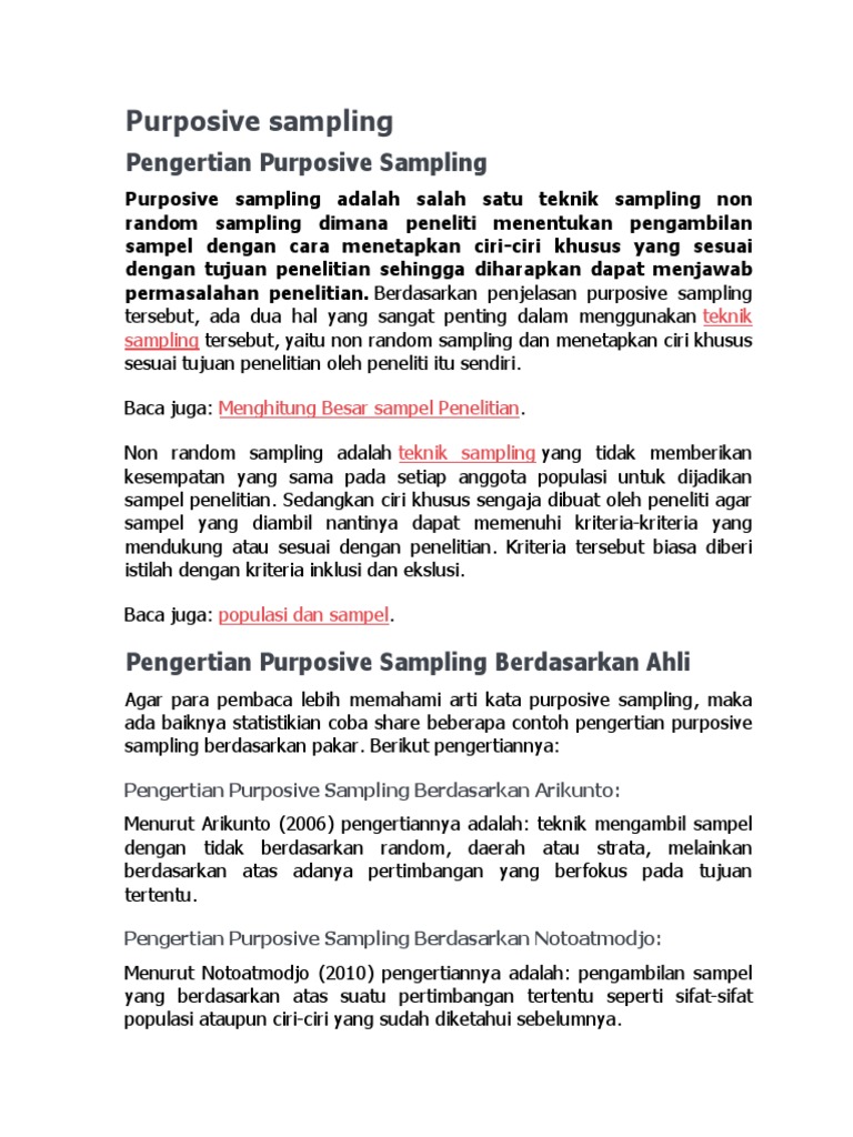 Purposive Sampling | PDF