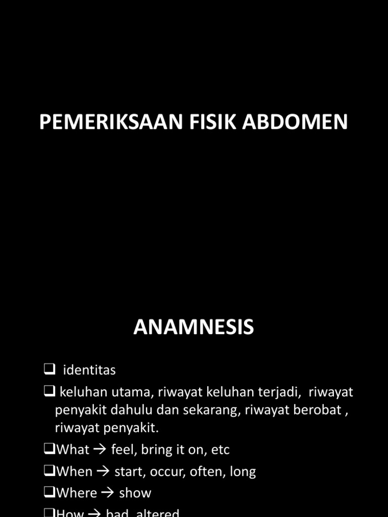 Pemeriksaan Fisik Abdomen | PDF