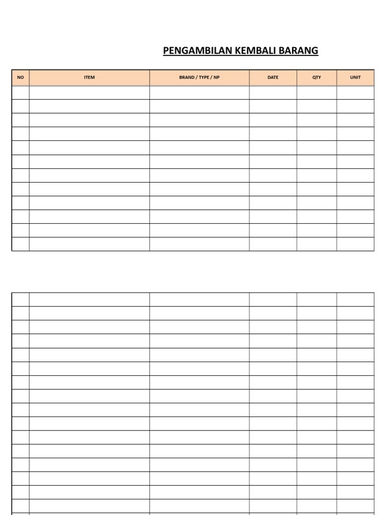 Formulir Pengembalian Barang | PDF