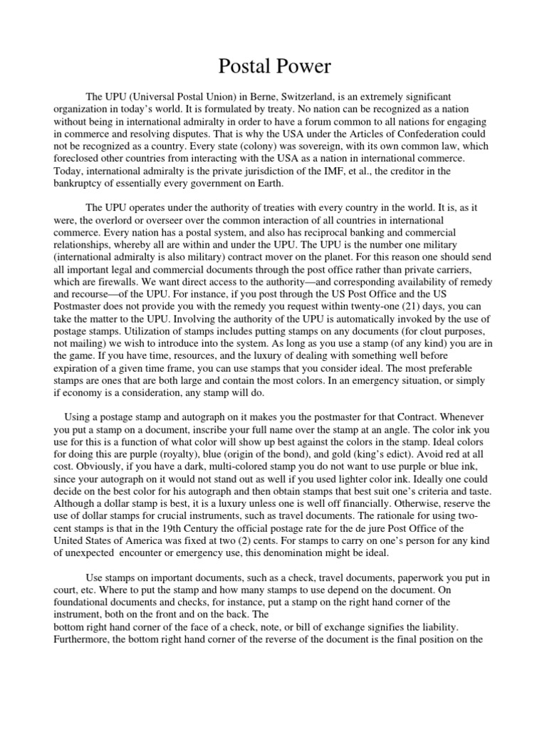 Postal Power | PDF | Mail | United States Postal Service