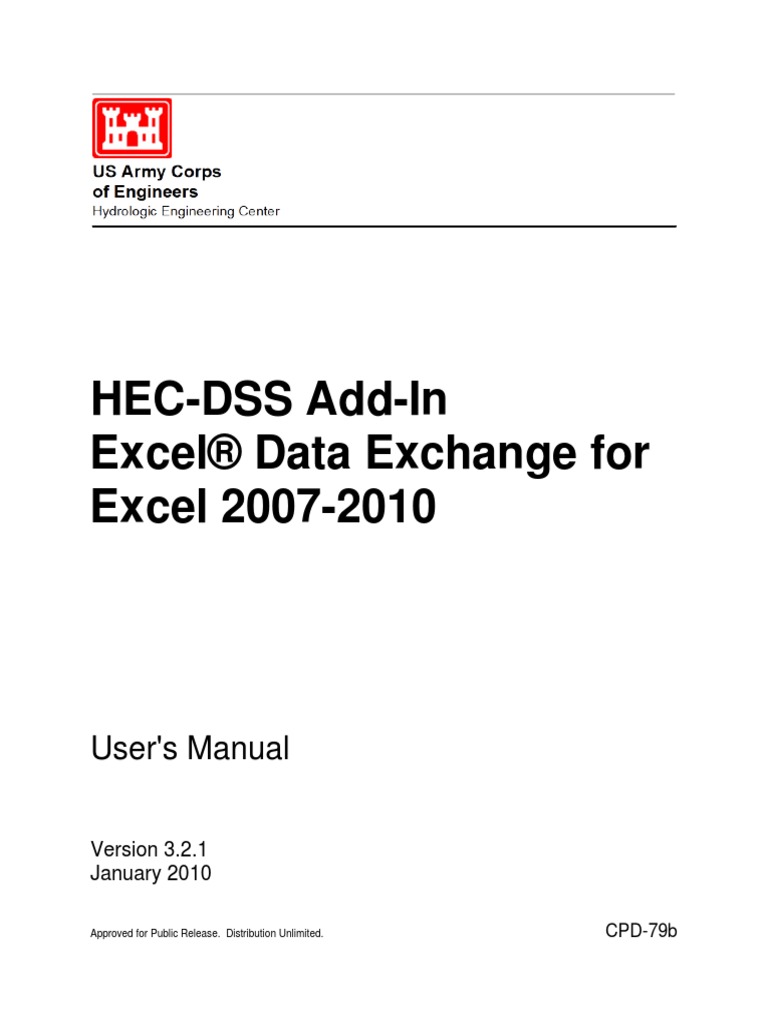 HEC-DSS Excel Data Exchange Add in For Excel 2007-2010 v3.2.1 | PDF | Microsoft Excel ...