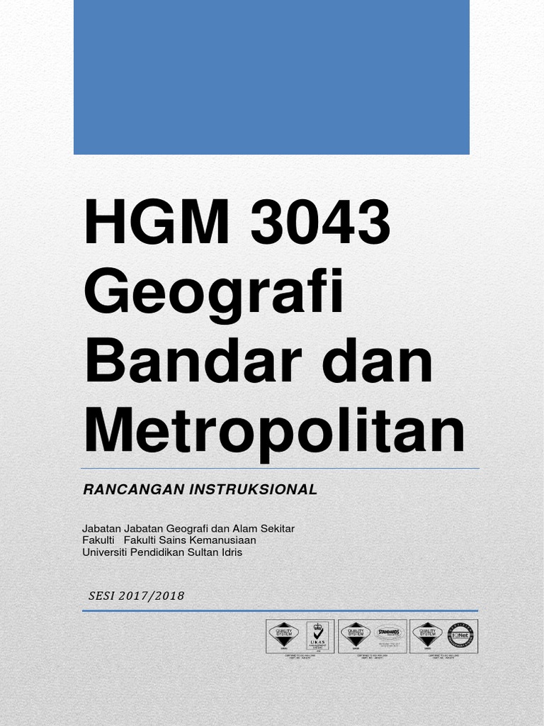 HGM3043 Geografi Bandar Dan Metropolitan | PDF