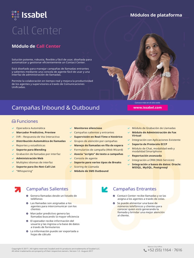 Issabel Call Center A4 (ES) - V1.0 | PDF | Centro de llamadas | Respuesta de Voz Interactiva