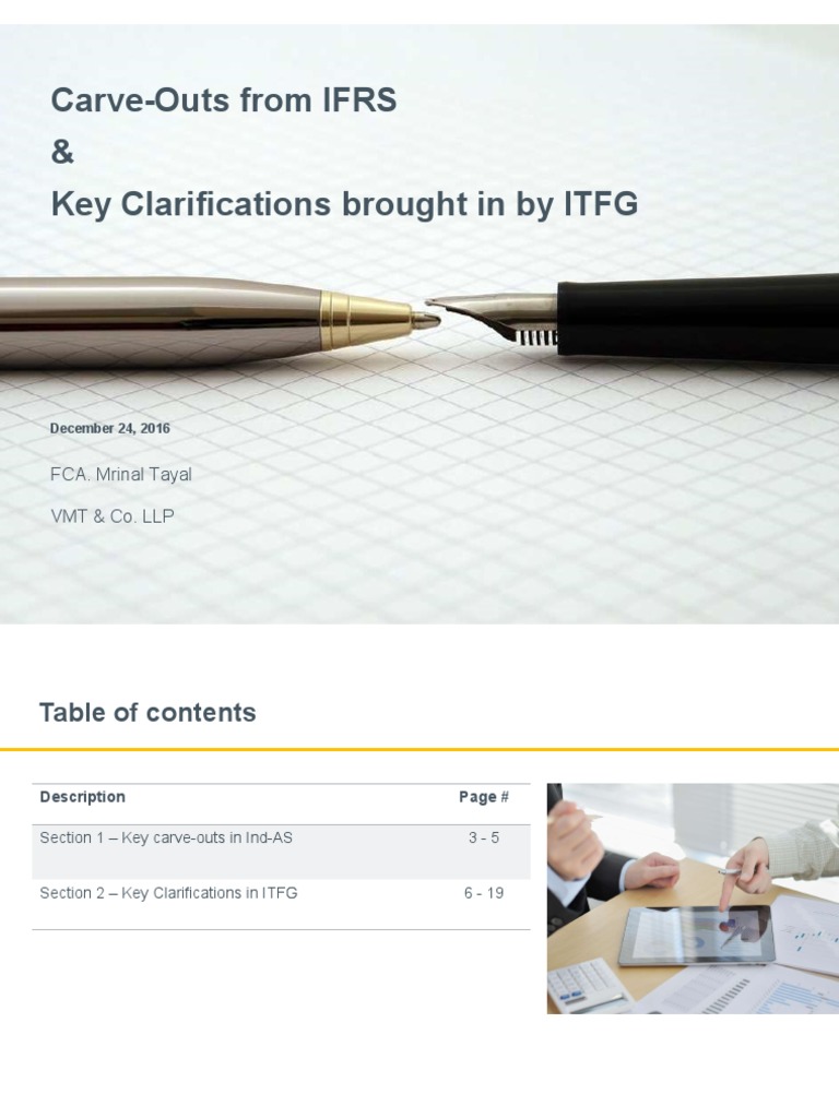 Carve-Outs From IFRS & Key Clarifications Brought in by ITFG | PDF ...