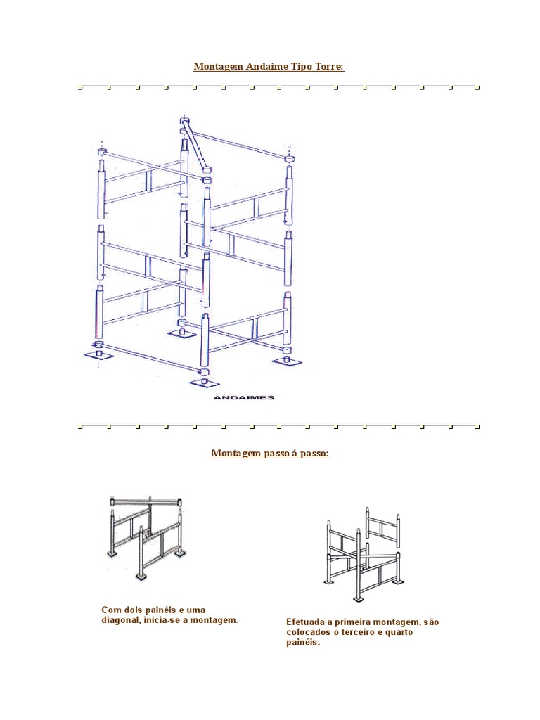 Andaimes Montagem Adequada Pdf Andaime Natureza