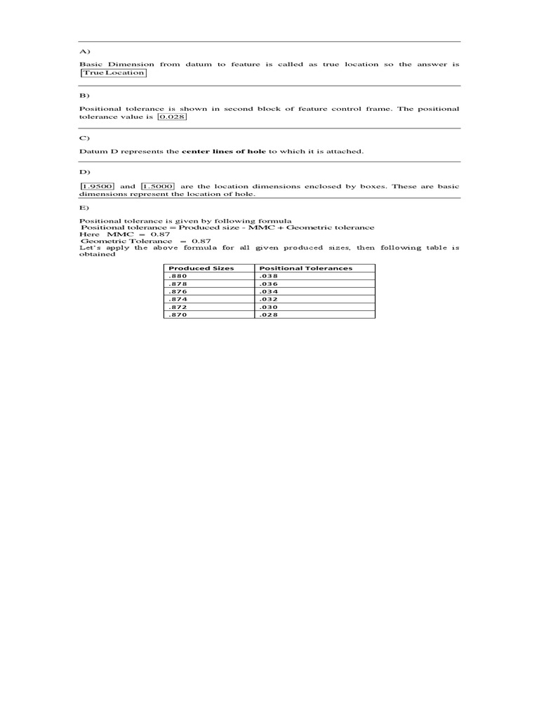 Tolerance Calculation | PDF