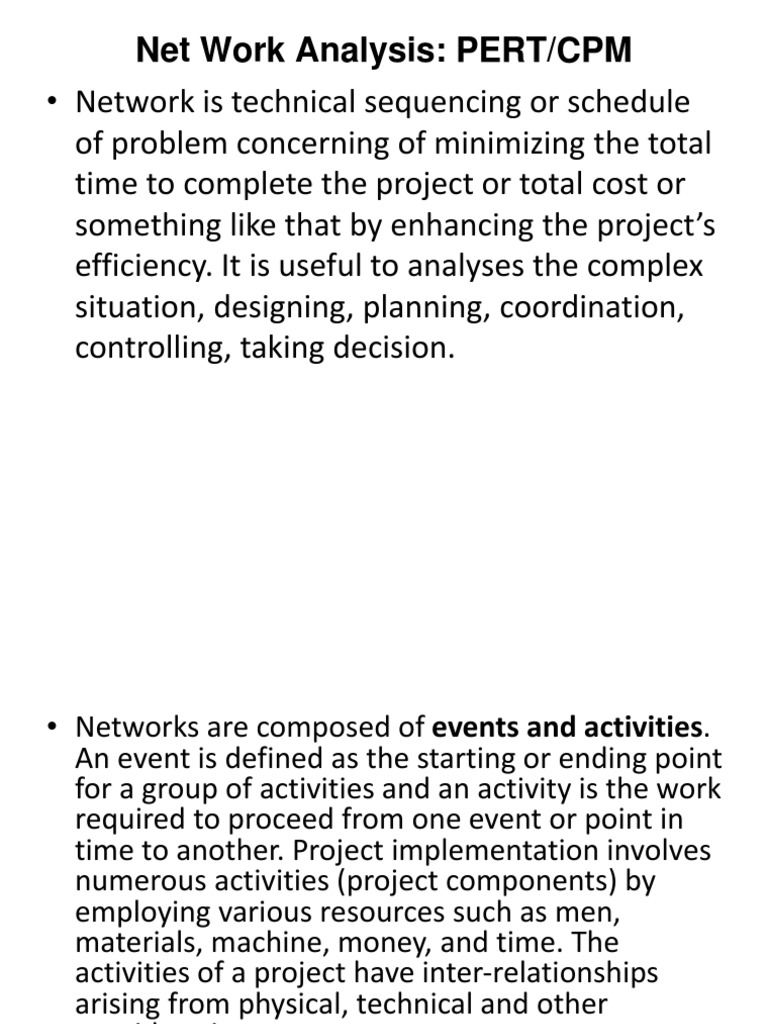 Net Work Analysis: PERT/CPM | PDF | Systems Science | Business