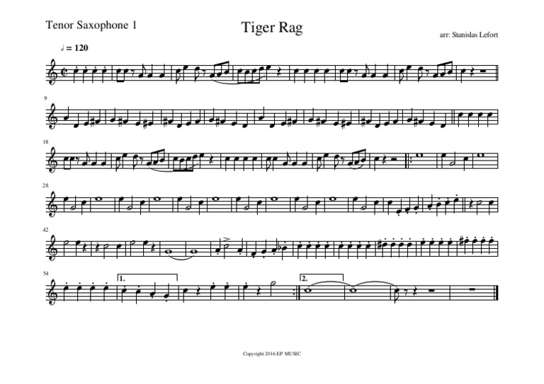 Tiger Rag-Tenor Saxophone 1 | PDF