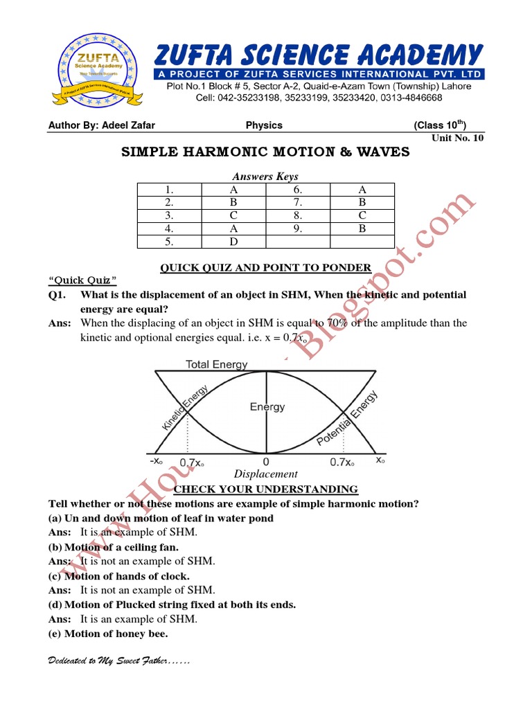 10th Physics Notes | PDF | Wavelength | Waves