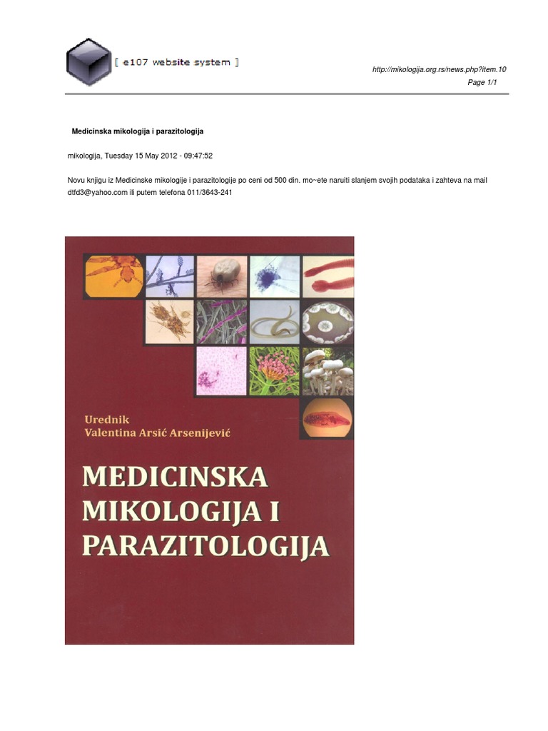 Medicinska Mikologija I Parazitologija | PDF