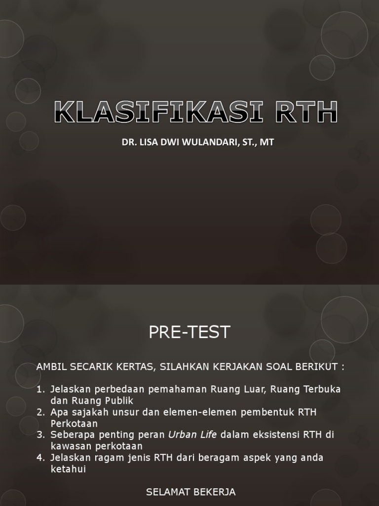 Klasifikasi RTH | PDF