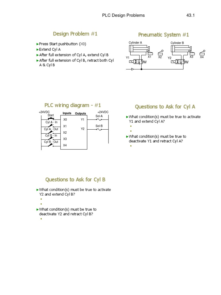 PLC Design Problems | PDF | Control Engineering | Programmable Logic ...