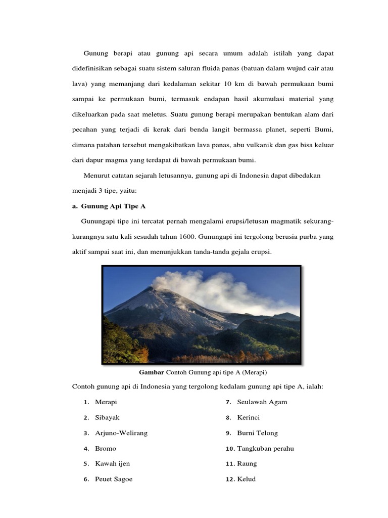 Vulkano Gunung Api Tipe A B C | PDF
