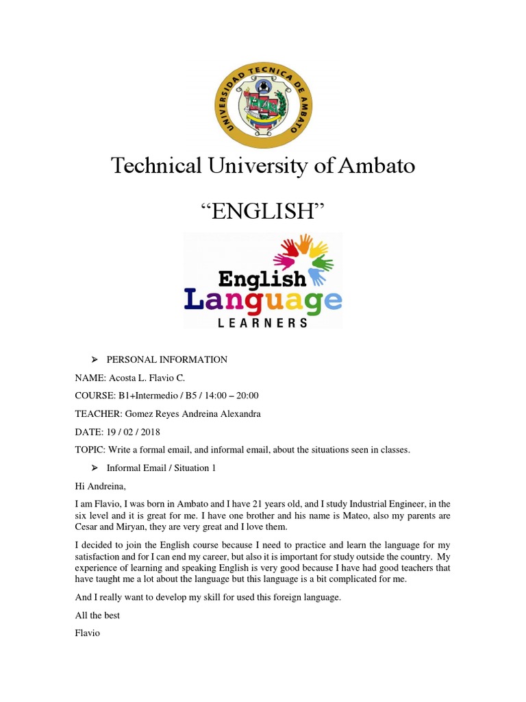Formal and Informal Email | PDF | Career & Growth | Language Arts ...