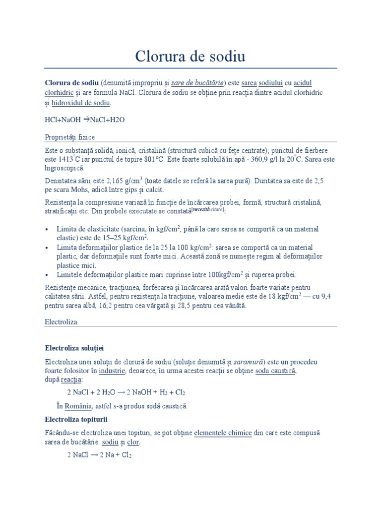 Clorura de Natriu | PDF