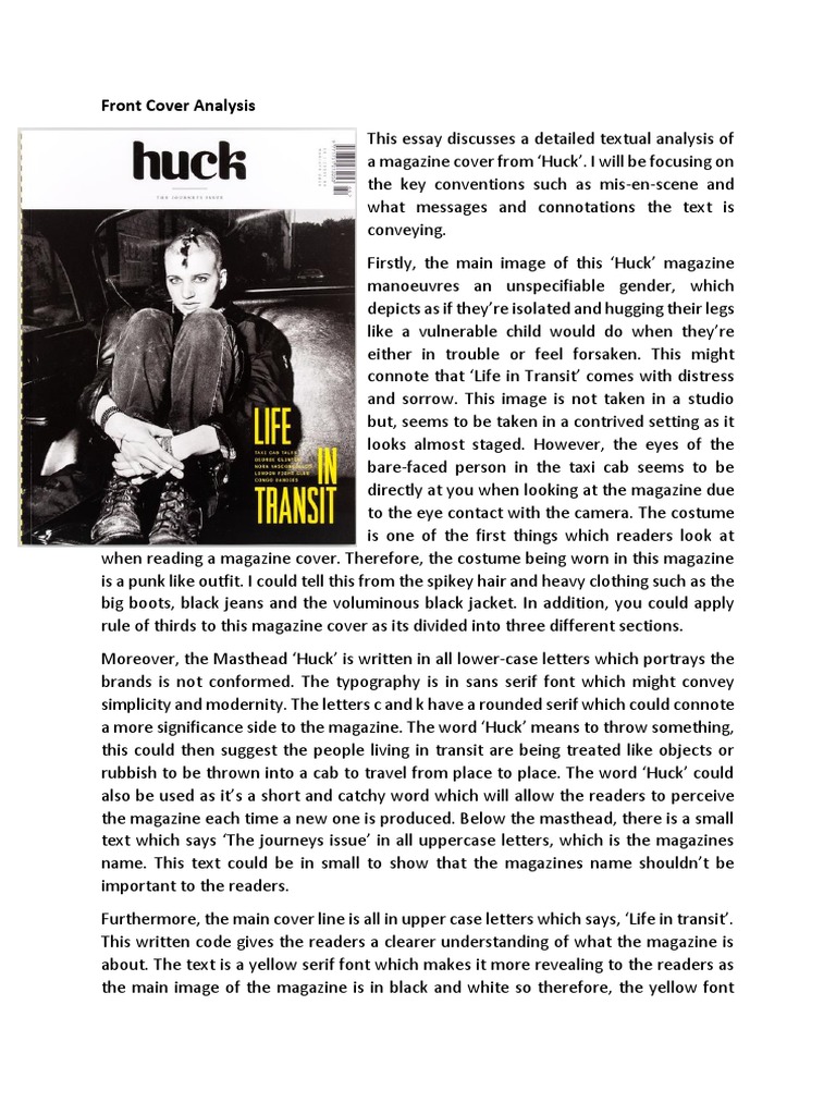 Front Cover Analysis | PDF | Typefaces | Magazines
