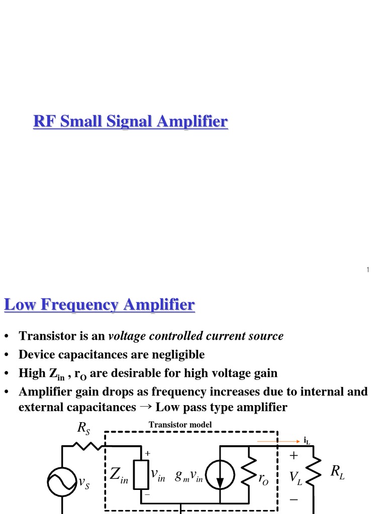 RF Small Signal Amplifier Design | PDF | Amplifier | Signal Processing