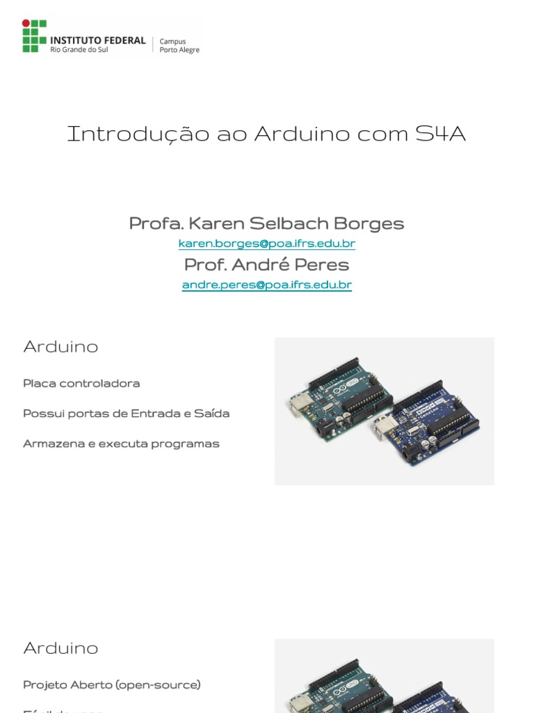 Introdução Arduino + S4A | PDF | Diodo emissor de luz | Arduino