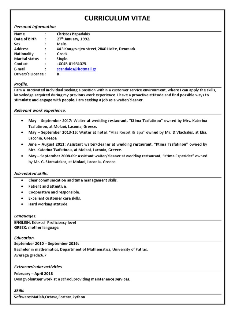 CV-Chris J. Papadakis | PDF