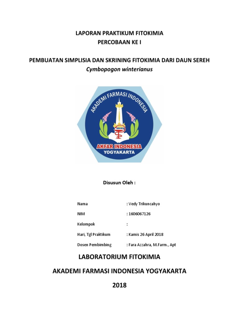 VT7-Laporan Praktikum Fitokimia I Pembuatan Simplisia + Skrining Fitokimia | PDF