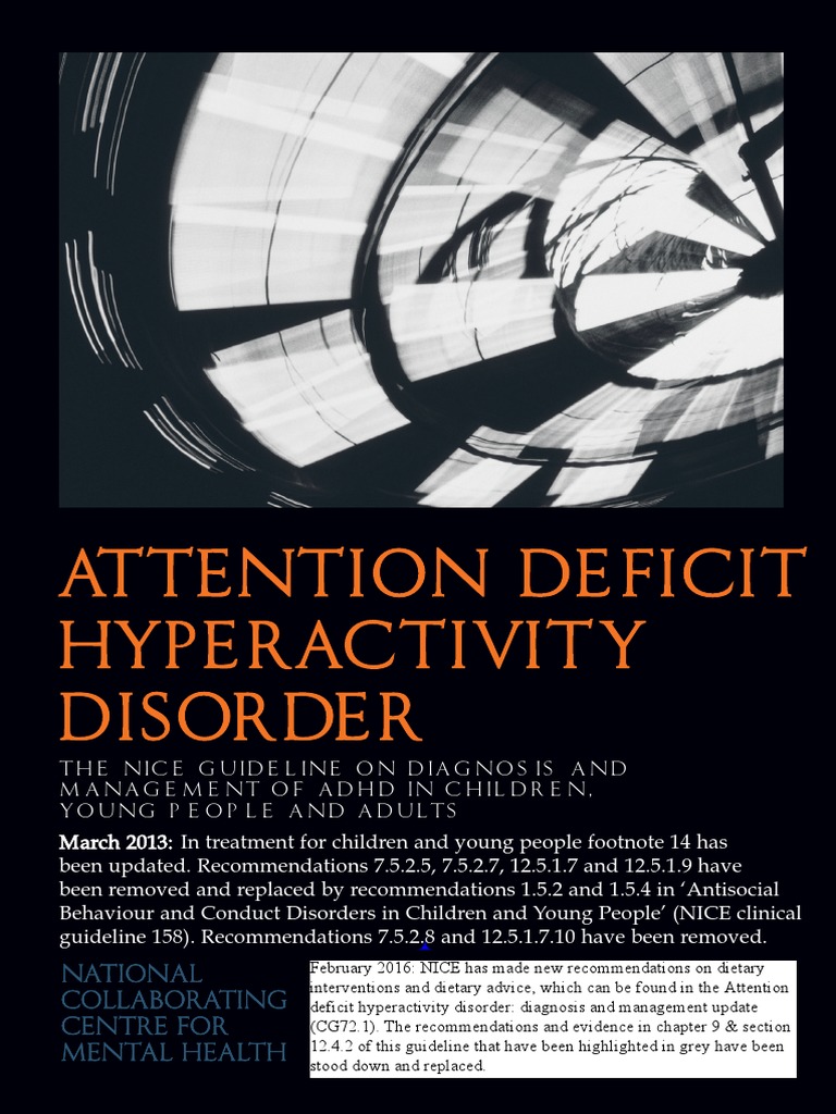 NICE. Guideline Adhd | PDF | Attention Deficit Hyperactivity Disorder ...