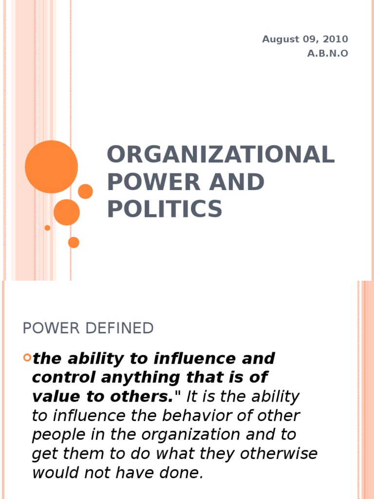 Understanding Organizational Power Dynamics | PDF | Expert | Behavior