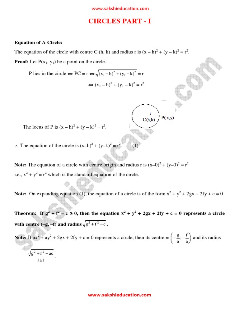 Circles Part I PDF | PDF | Circle | Cartesian Coordinate System