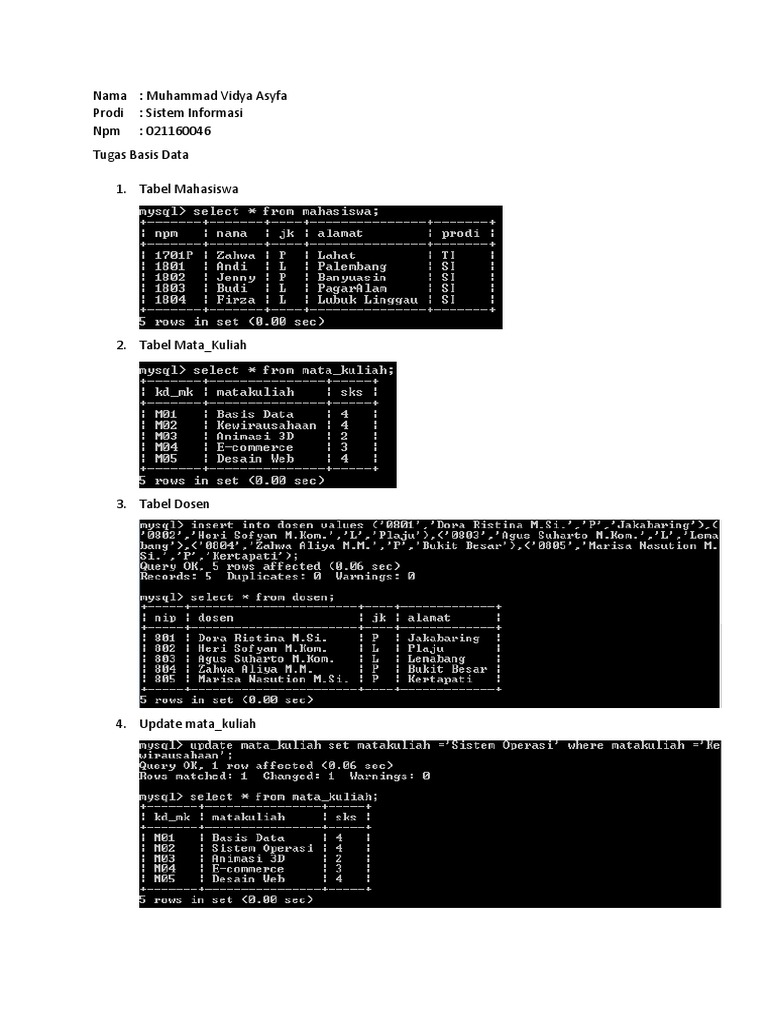 Tugas Basis Data | PDF