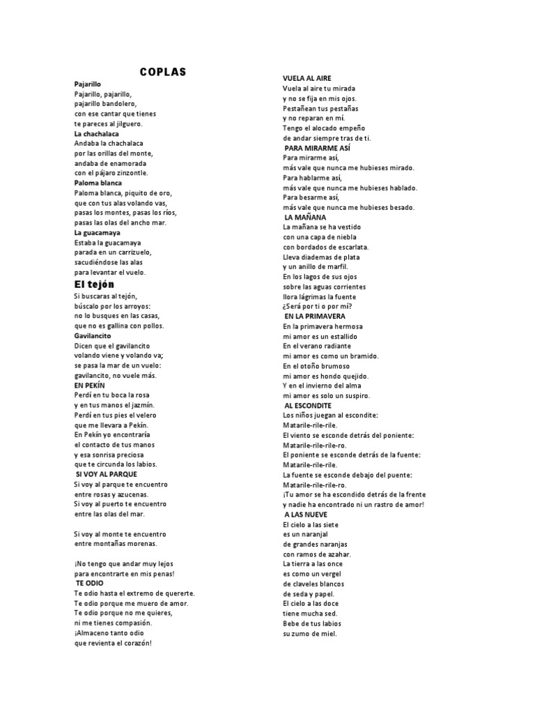 15 Coplas | PDF | Ocio | Naturaleza