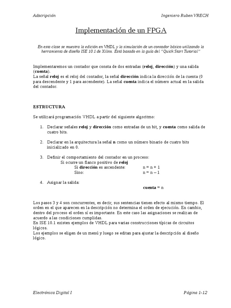 Tutorial FPGA Espanol | PDF | Vhdl | Ingeniería de software