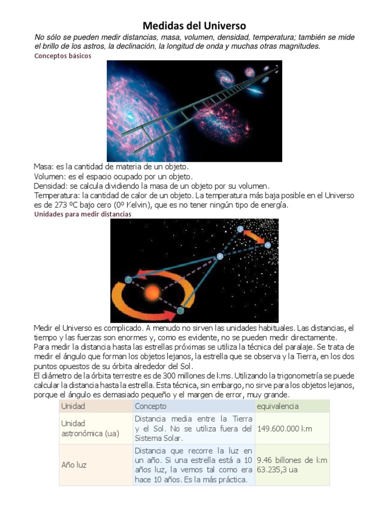 Medidas fundamentales para comprender el Universo | PDF | Magnitud ...