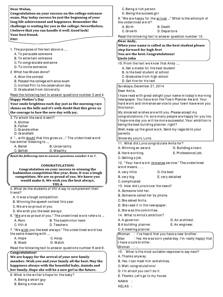 Read The Following Text To Answer Questions Number 5 To 7 | PDF