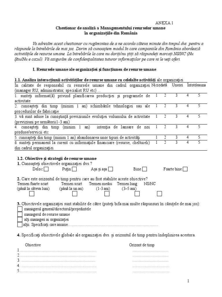 ANEXA Chestionar | PDF | Business