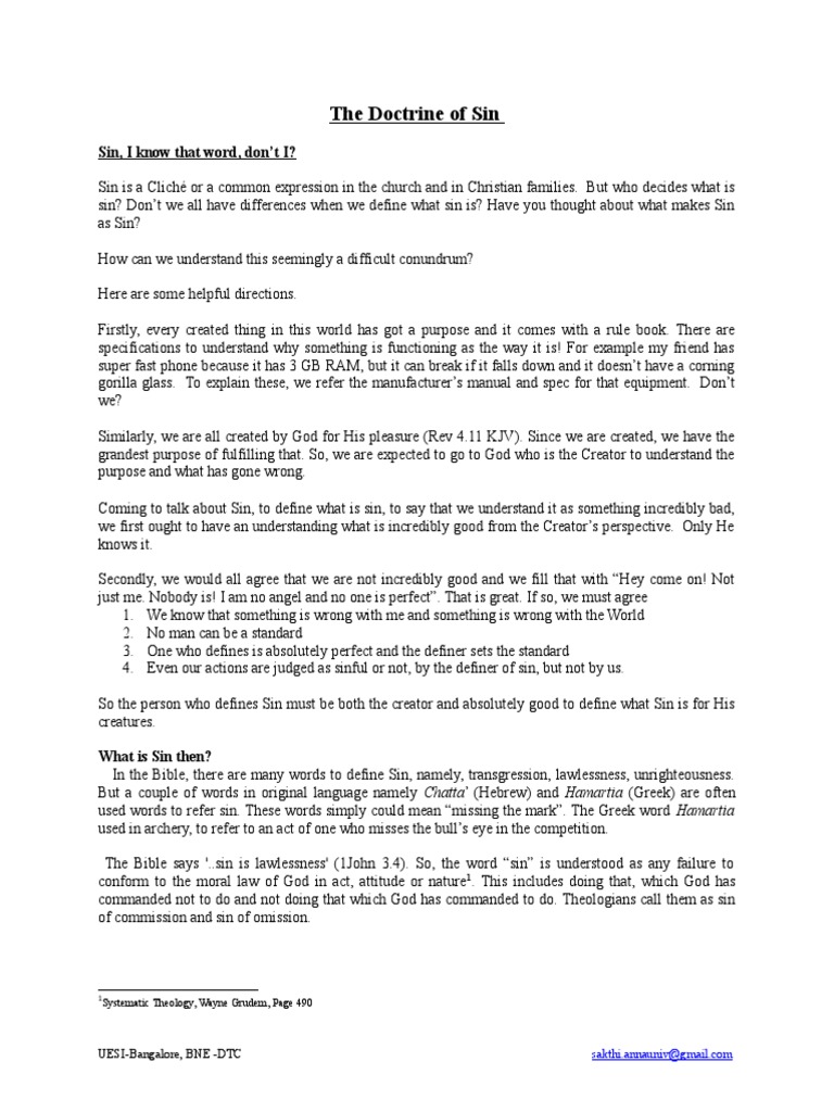 The Doctrine of Sin: Sin, I Know That Word, Don't I? | Download Free ...