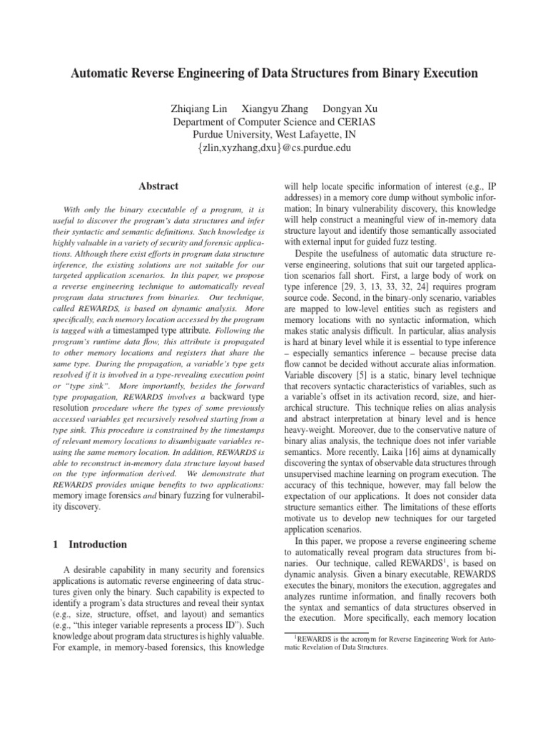 Automatic Reverse Engineering of Data Structures From Binary Execution ...