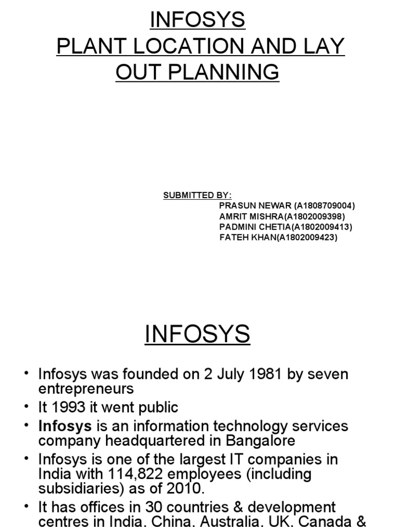 Infosys Plant Location Analysis | PDF | Bangalore | Economies