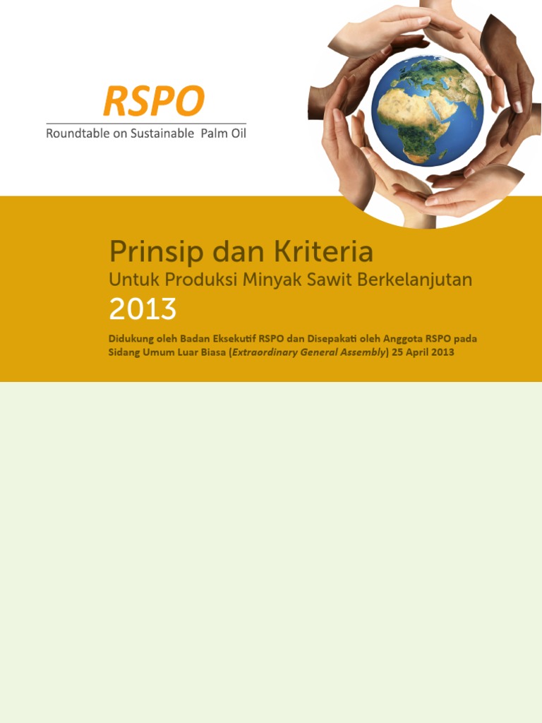 RSPO Prinsip Dan Kriteria Indonesian | PDF