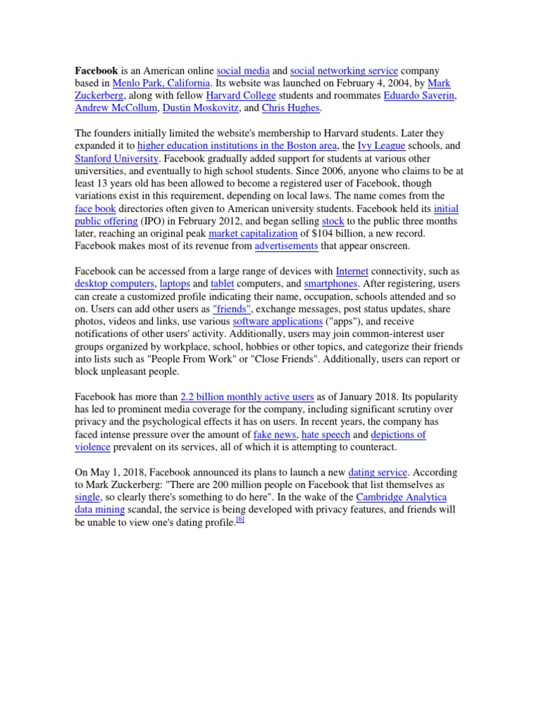 A Brief History and Overview of Facebook: From its Founding in 2004 to ...