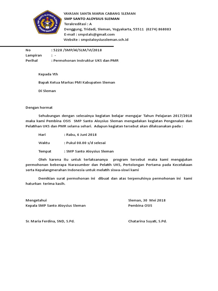 Surat Permohonan PMR | PDF